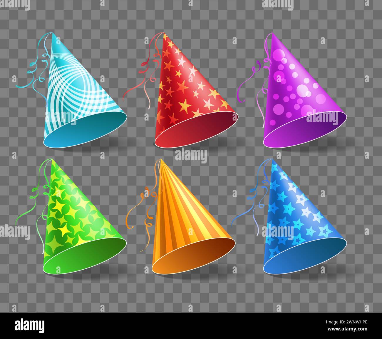 Party hats on color Stock Vector Images - Alamy