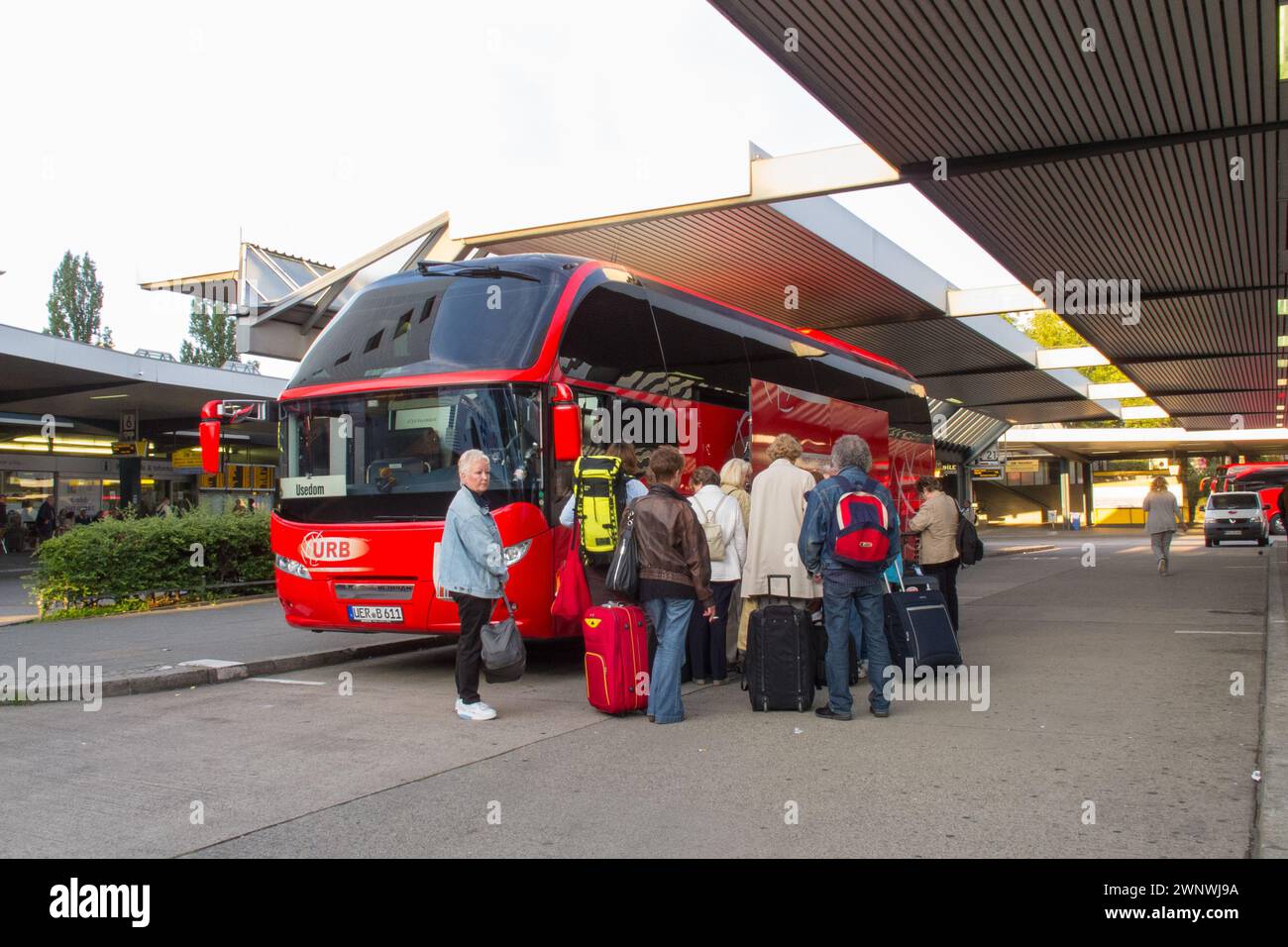 A coach departure at ZOB in Berlin Stock Photo - Alamy