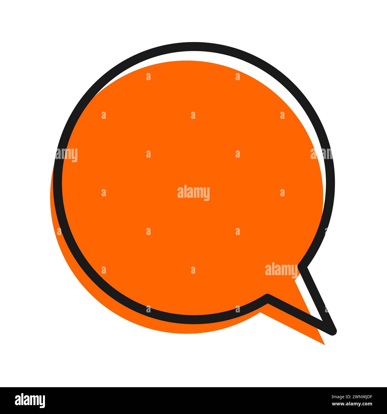 Orange Speech Bubble With Black Outline Frame Stock Vector Image & Art ...