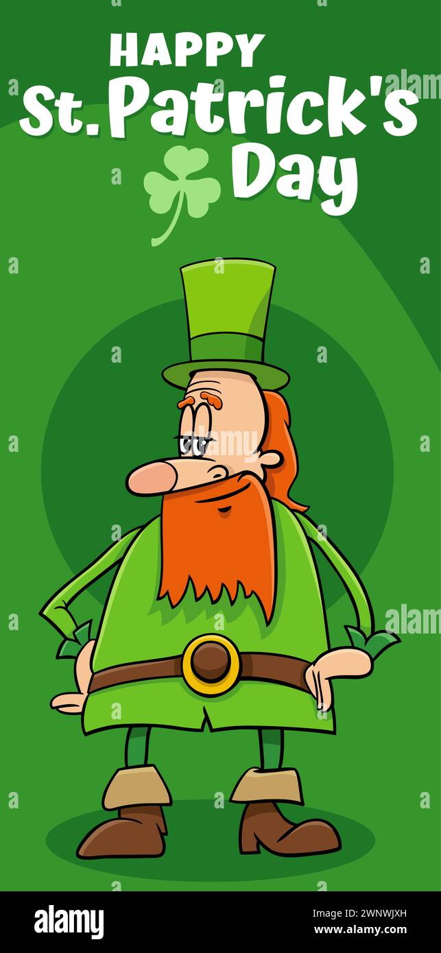 Cartoon illustration of Saint Patrick Day design with Leprechaun ...