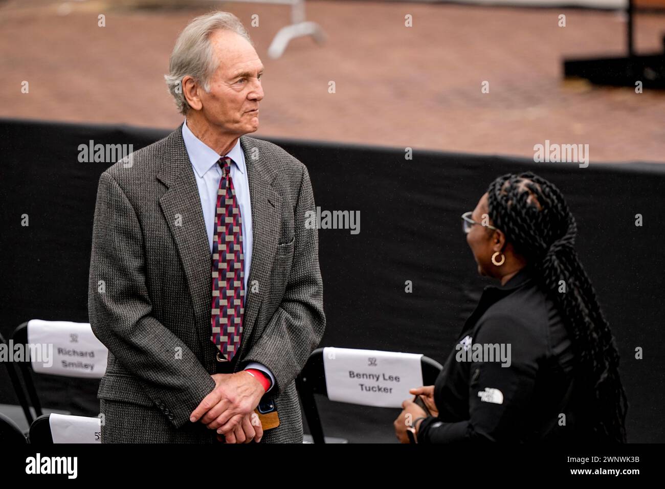 Former Alabama Gov. Donald Siegelman is seen before people walk across ...