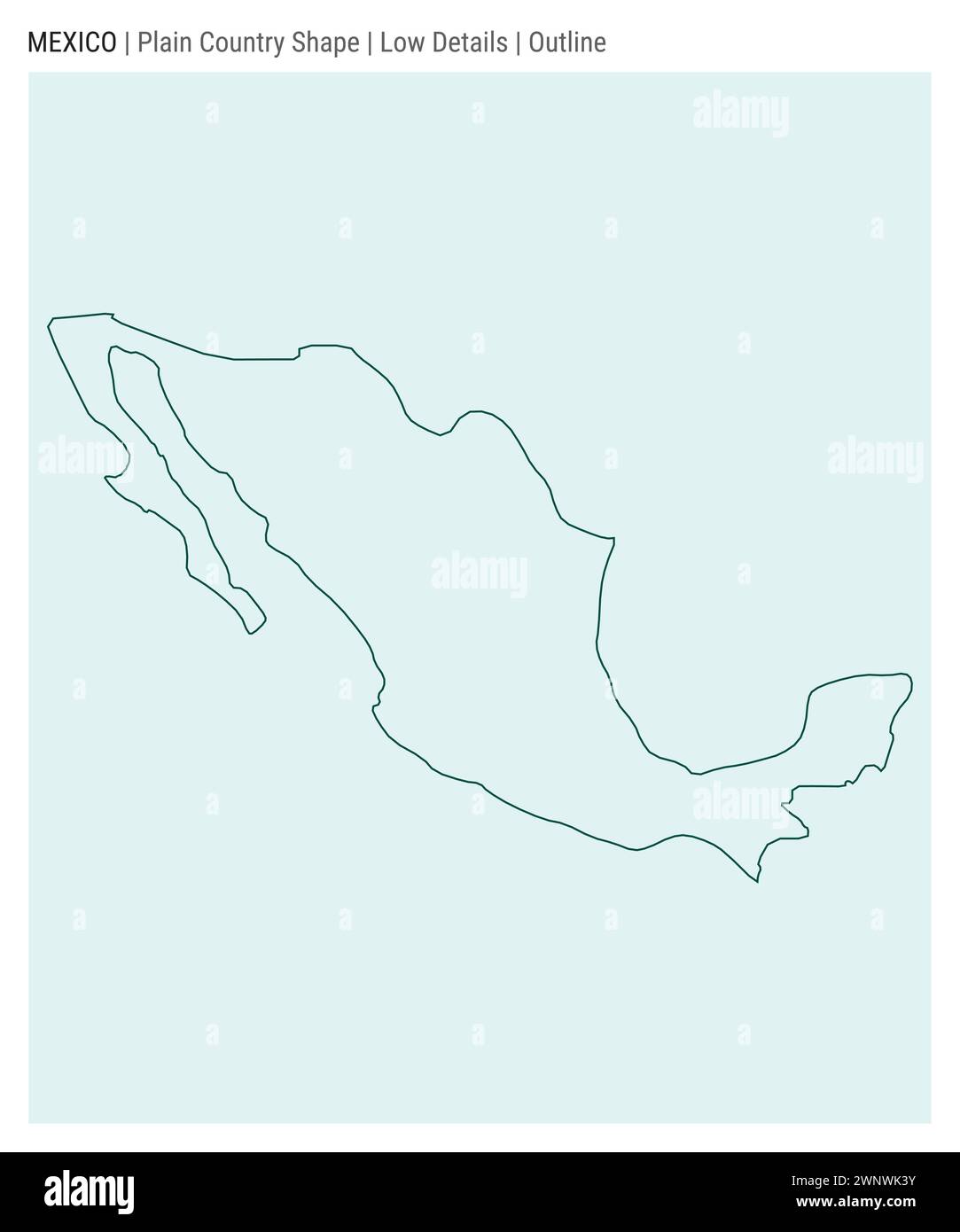 Mexico plain country map. Low details. Outline style. Shape of Mexico. Vector illustration Stock ...