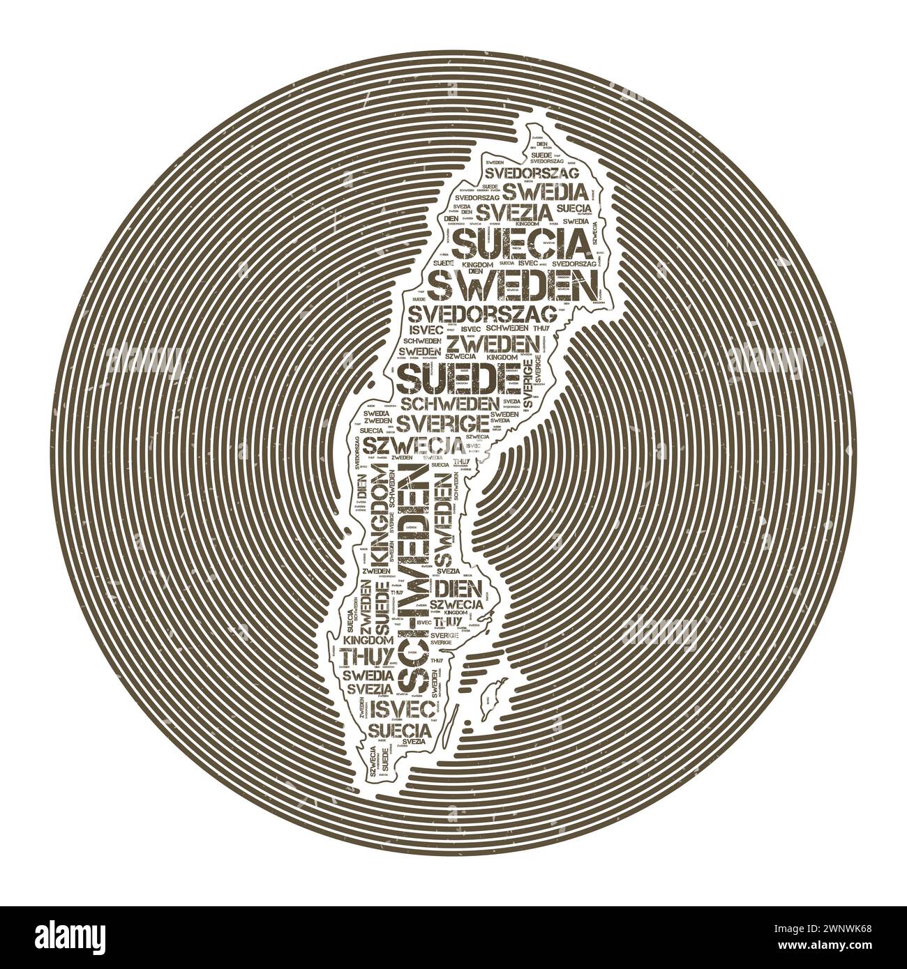 Sweden vector image. Country round logo design. Sweden poster in ...