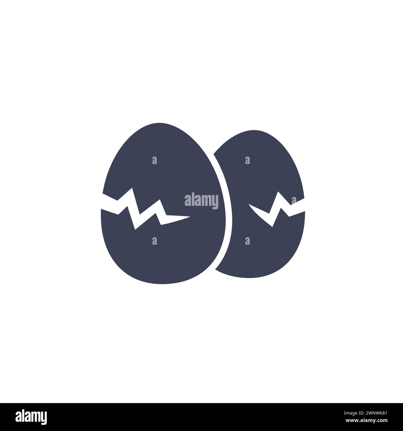 cracked eggs icon on white, vector Stock Vector Image & Art - Alamy