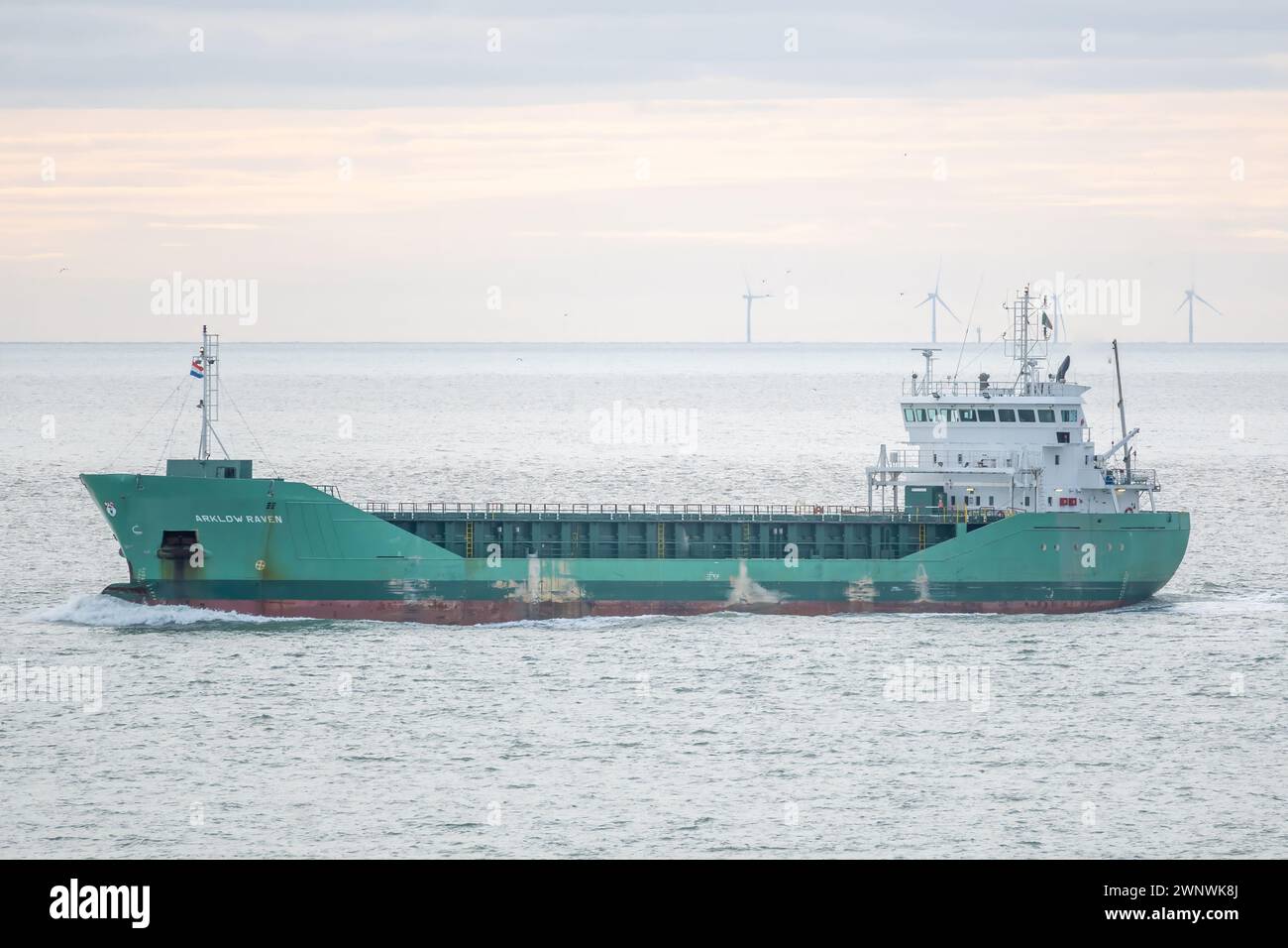 General Cargo Ship ARKLOW RAVEN, Westkapelle, Netherlands Stock Photo ...