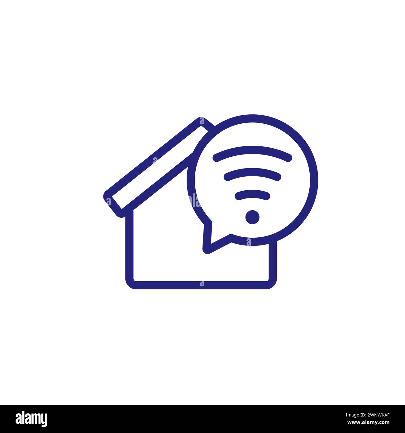 House wifi icon outline Cut Out Stock Images & Pictures - Alamy