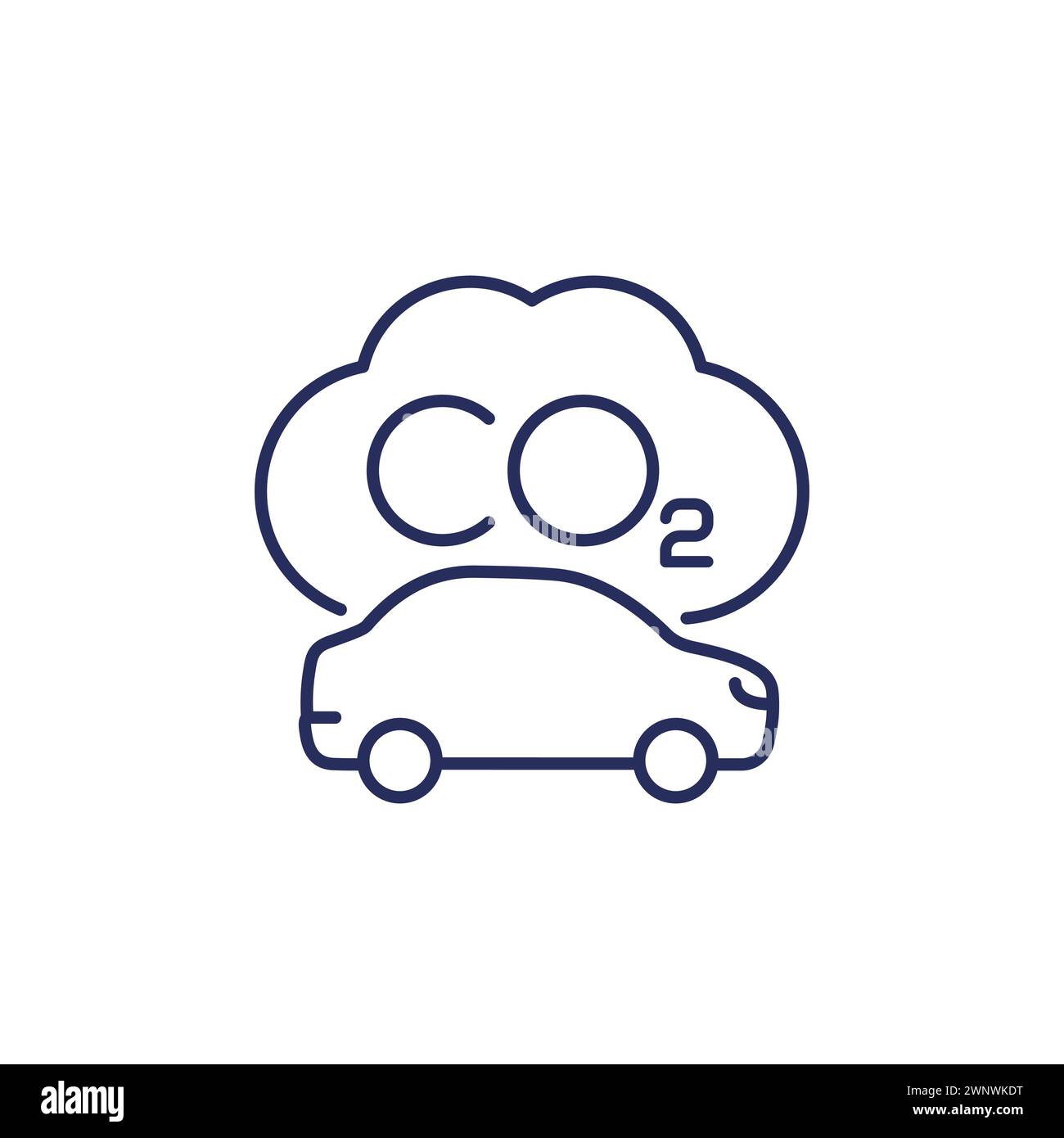 carbon emission of a car line icon on white Stock Vector Image & Art ...