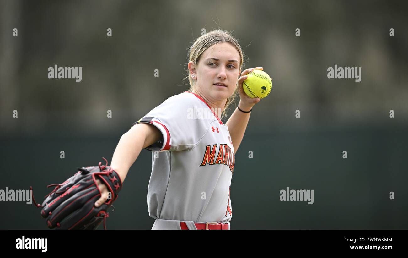 Maryland's Julia Shearer (17) during an NCAA softball game against ...