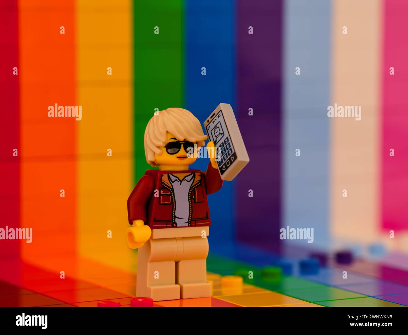 Tambov, Russian Federation - October 01, 2023 A Lego person minifigure ...