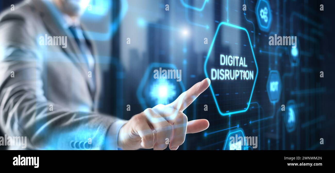 Digital disruption technology background. Innovation business concept ...