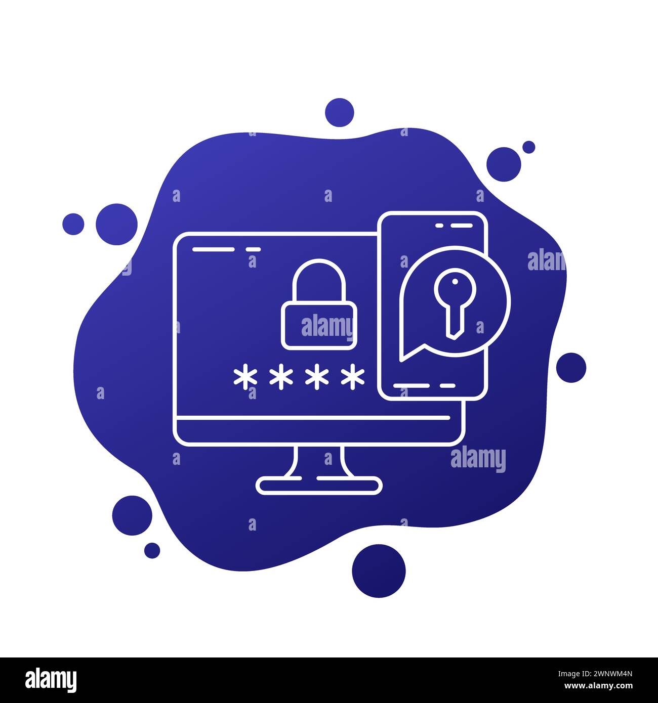 Two Factor Authentication Line Icon Vector Stock Vector Image And Art