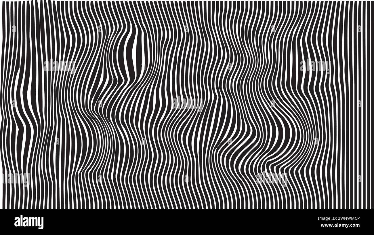 Black and white strips that are wavy and Bulging in random areas that ...