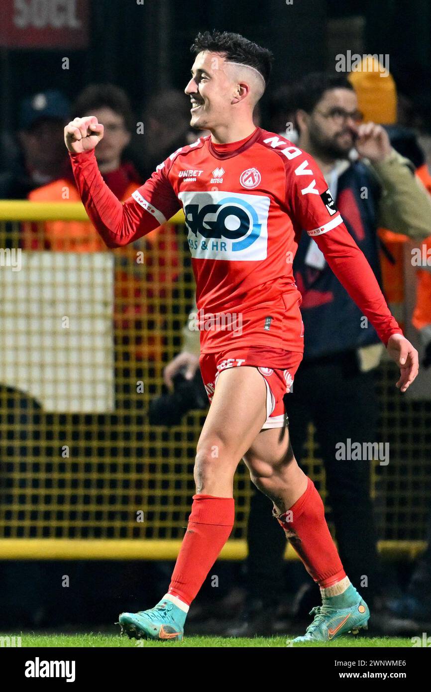 Kortrijk, Belgium. 03rd Mar, 2024. Abdelkahar Kadri (10) of Kortrijk ...
