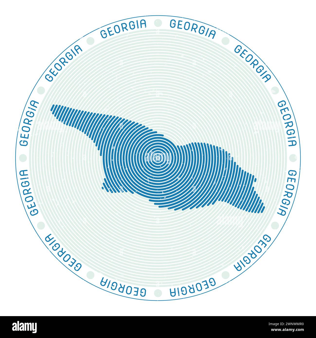 Georgia shape radial arcs. Country round icon. Georgia logo design ...