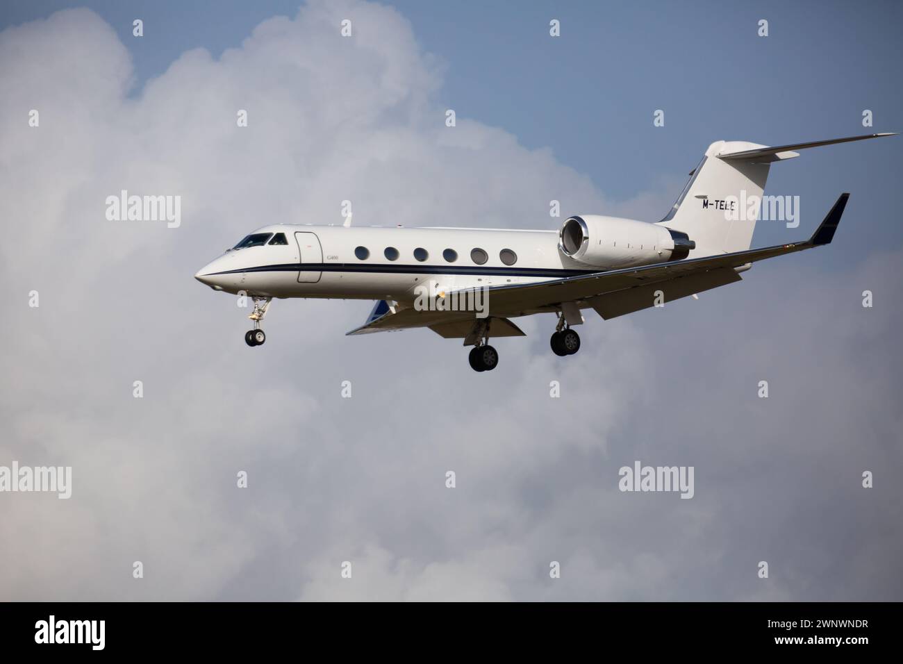 Plane Gulfstream G400 lands on the runway Stock Photo - Alamy