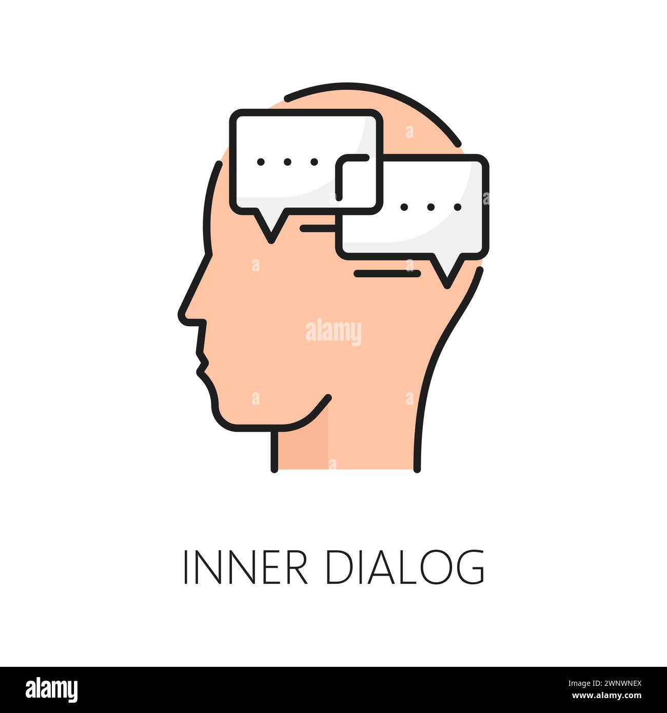 Inner Dialog Psychological Disorder Problem Mental Health Icon