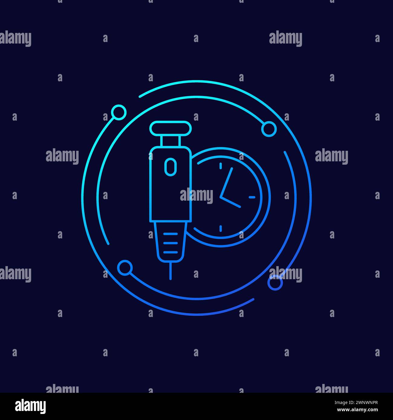 insulin injection time icon, linear design Stock Vector Image & Art - Alamy