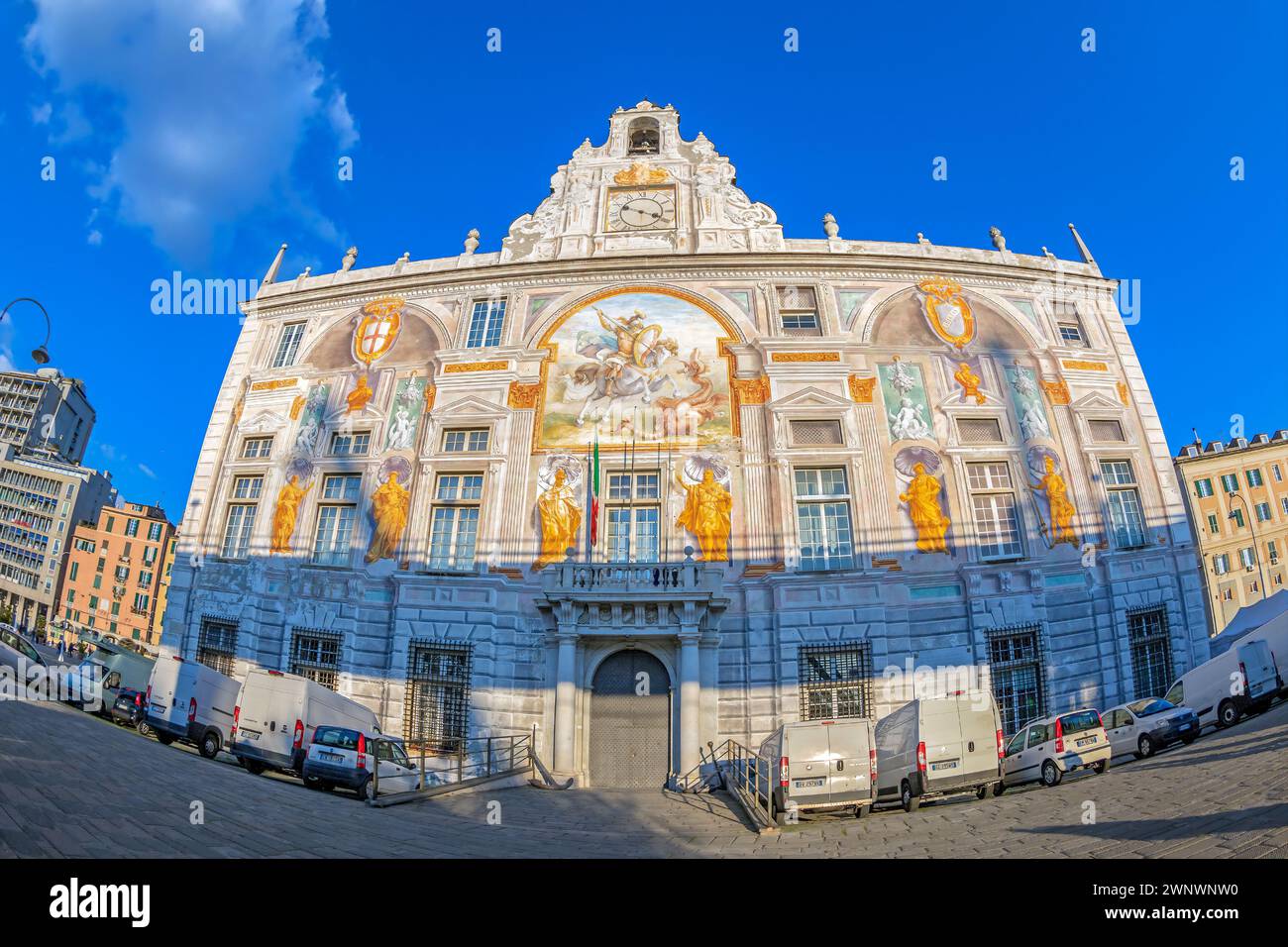 GENOA, ITALY - MARCH 20, 2021: The Palazzo San Giorgio or Palace of St ...