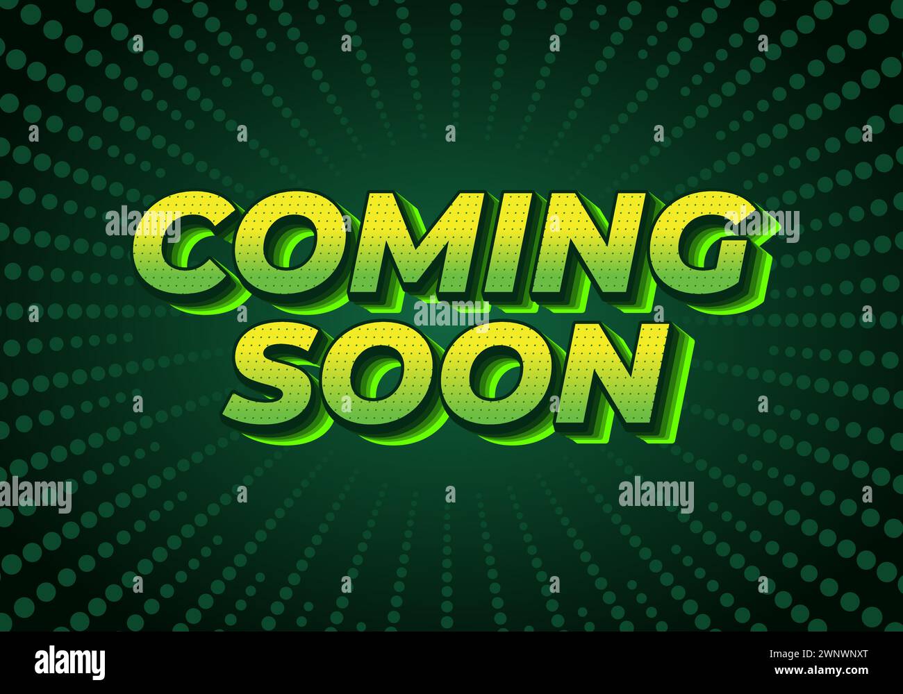Coming soon. Text effect design in 3D look with eye catching colors ...