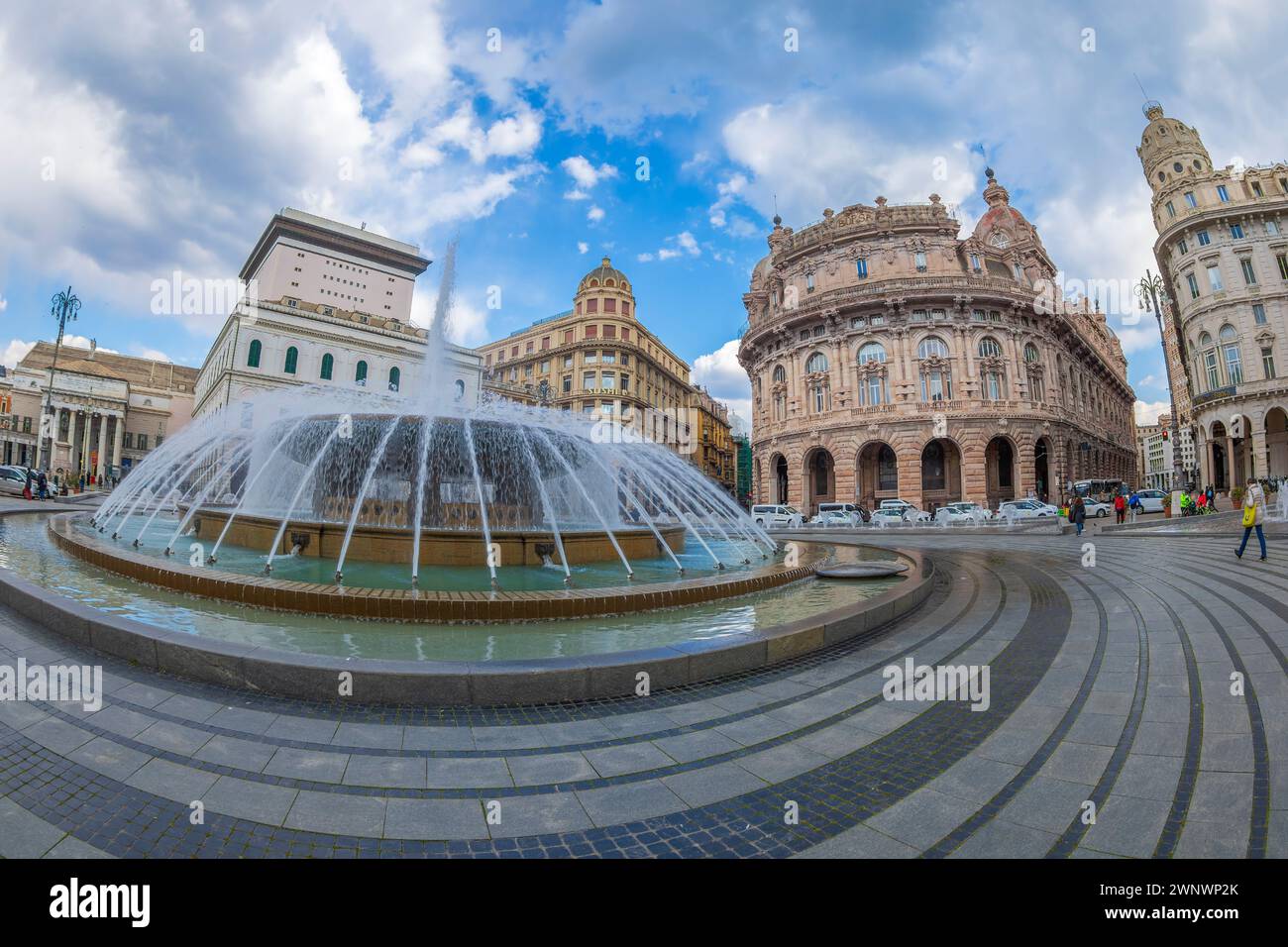GENOA, ITALY - 20 MARCH, 2021: Piazza Raffaele de Ferrari, the main ...