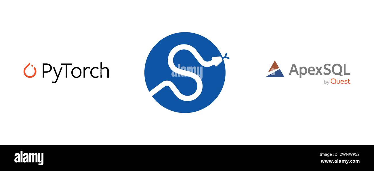 ApexSQL, SciPy , PyTorch. Collection of top brand logo Stock Vector ...