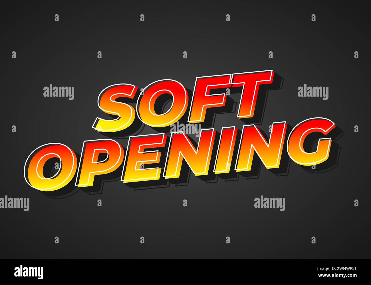 Soft opening. Text effect design in 3D look and eye catching colors ...