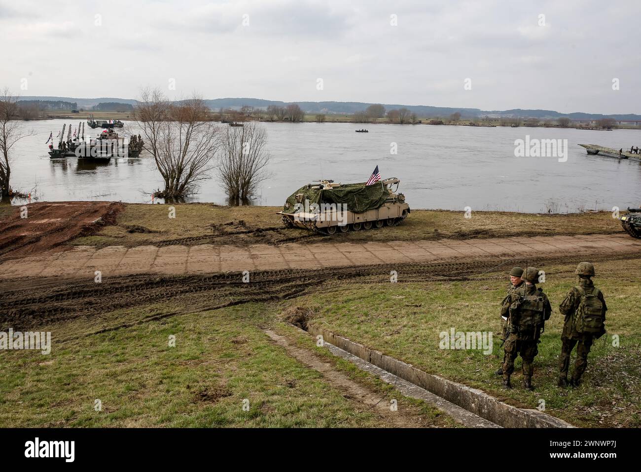 Korzeniewo, Poland on March 4, 2024. NATO soldiersexercise ability to ...