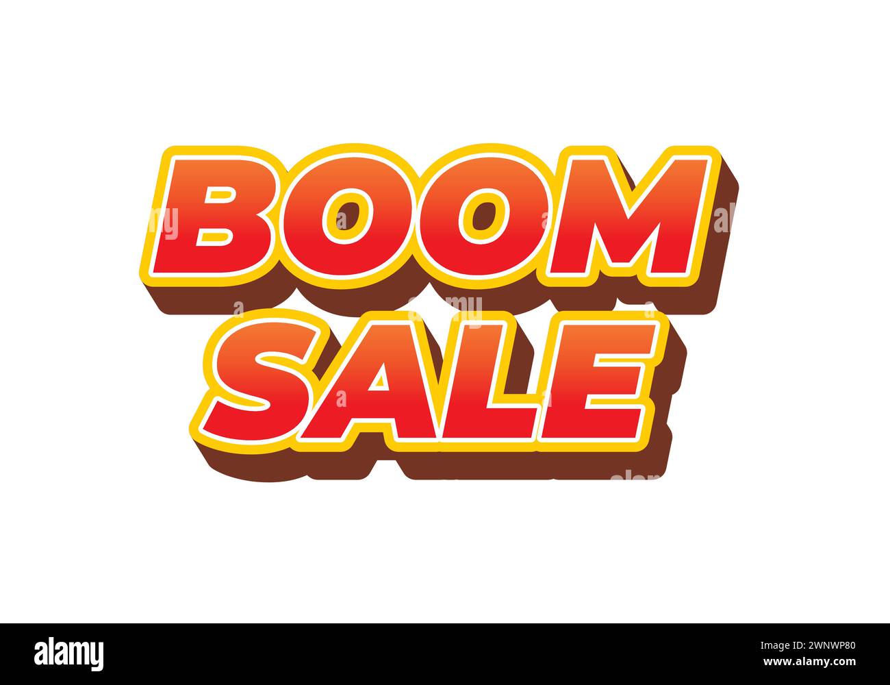Boom sale. Text effect design in eye catching color with 3D look effect ...