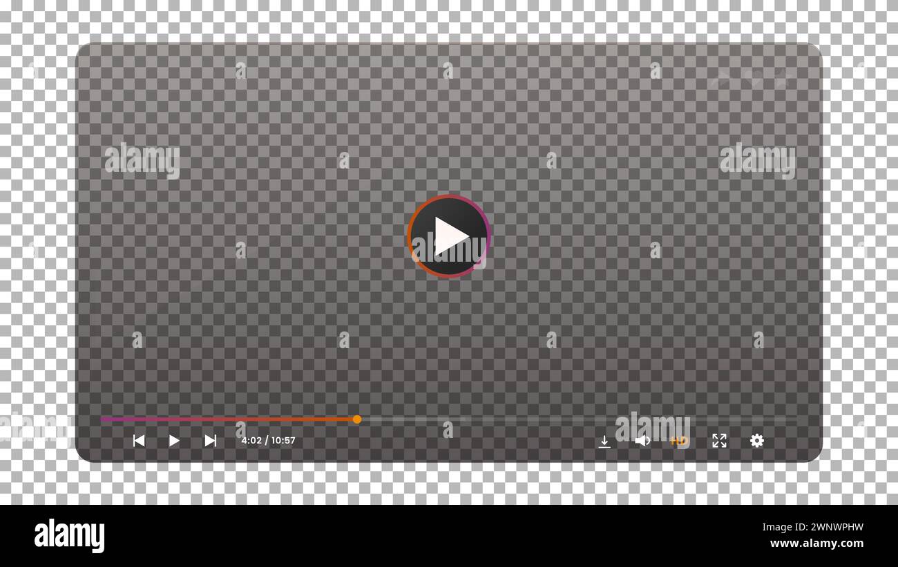 Video player transparent screen interface. Digital media player UI ...