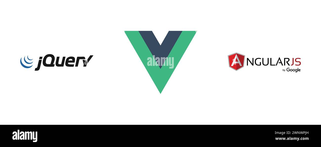 Jquery, Vue JS, Angular JS . Collection of top brand logo Stock Vector ... Jquery, Vue JS, Angular JS . Collection of top brand logo Stock Vector ...