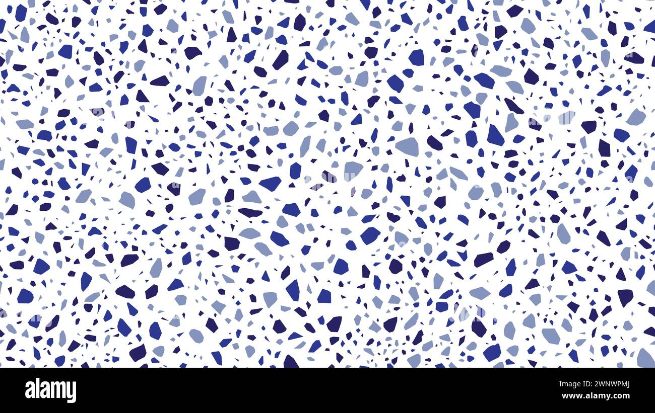 Blue, black and white terrazzo stone mosaic texture or background ...