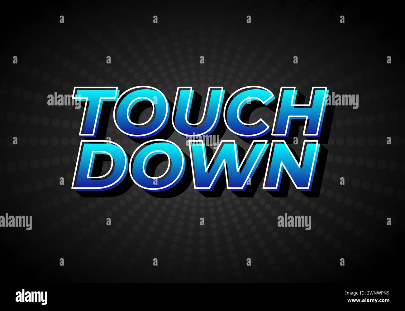 Touch down. Text effect design in eye catching color with 3d look ...