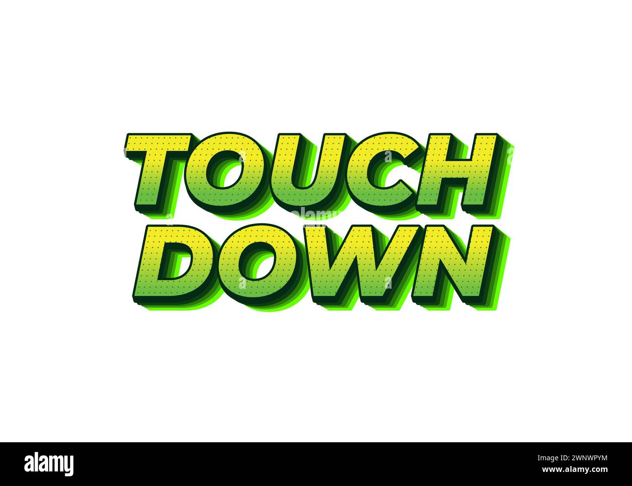 Touch down. Text effect design in eye catching color with 3d look ...