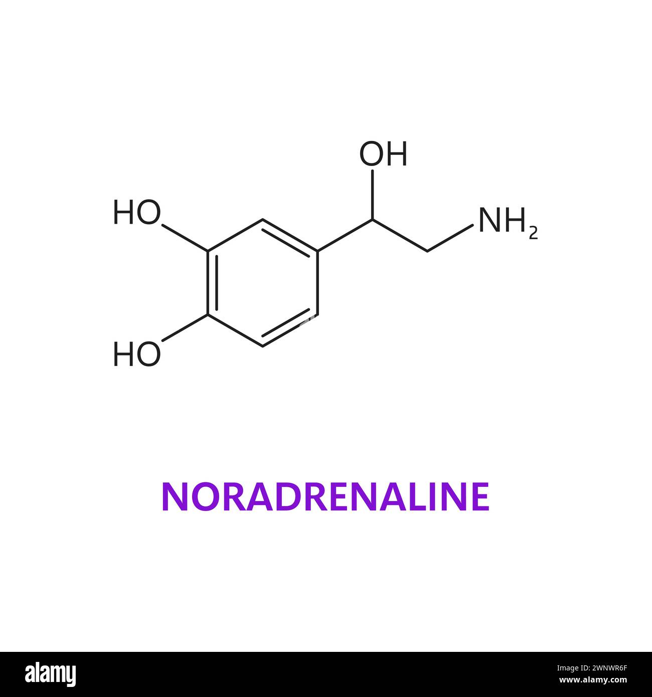 Noradrenaline norepinephrine molecule Stock Vector Images - Alamy