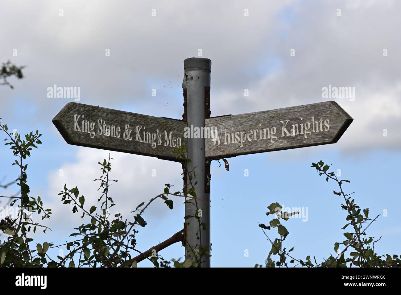 Sign for King stone & King's Men stone circle and Whispering Knights at ...