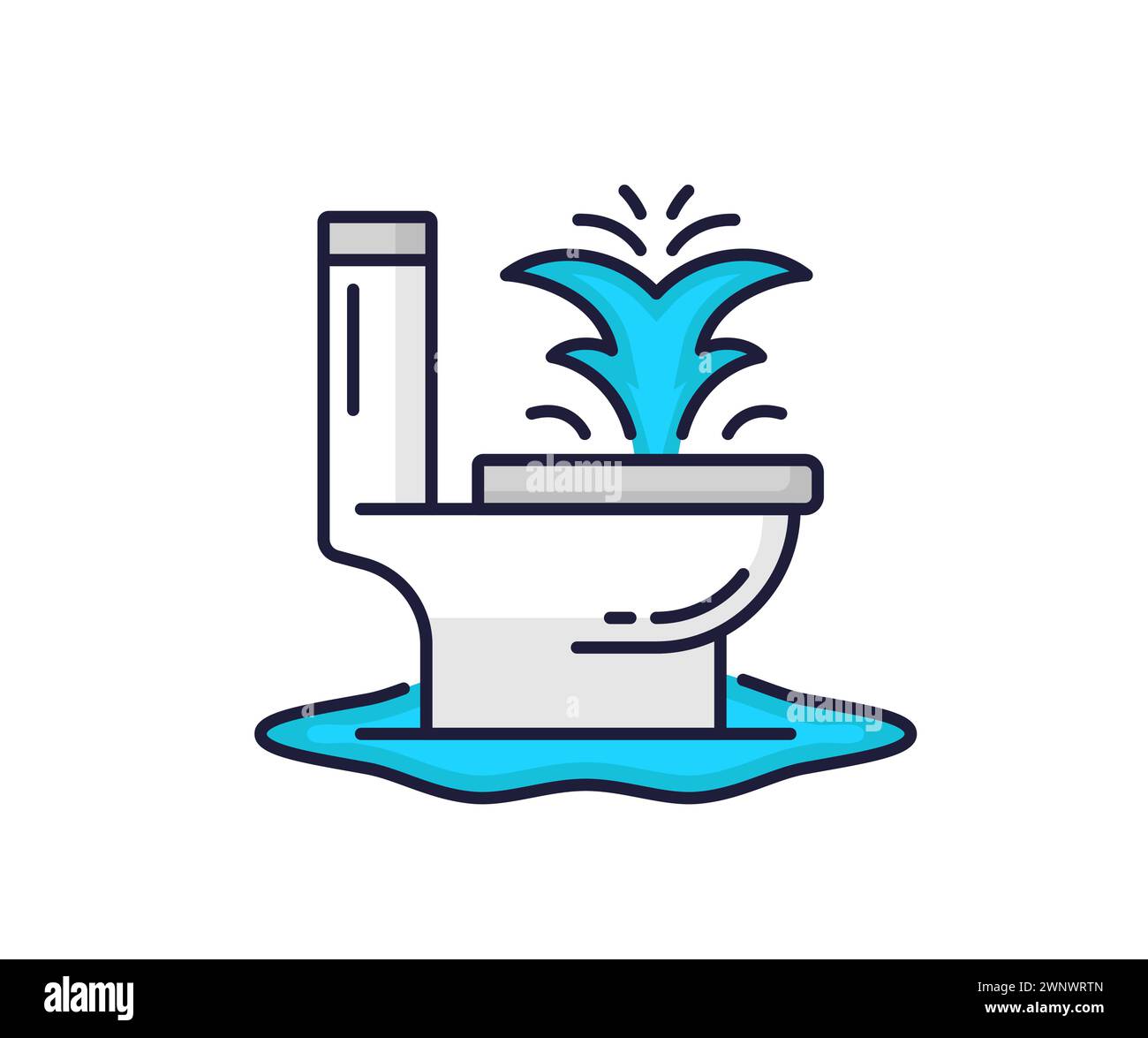 Leaking toilet Stock Vector Images - Alamy