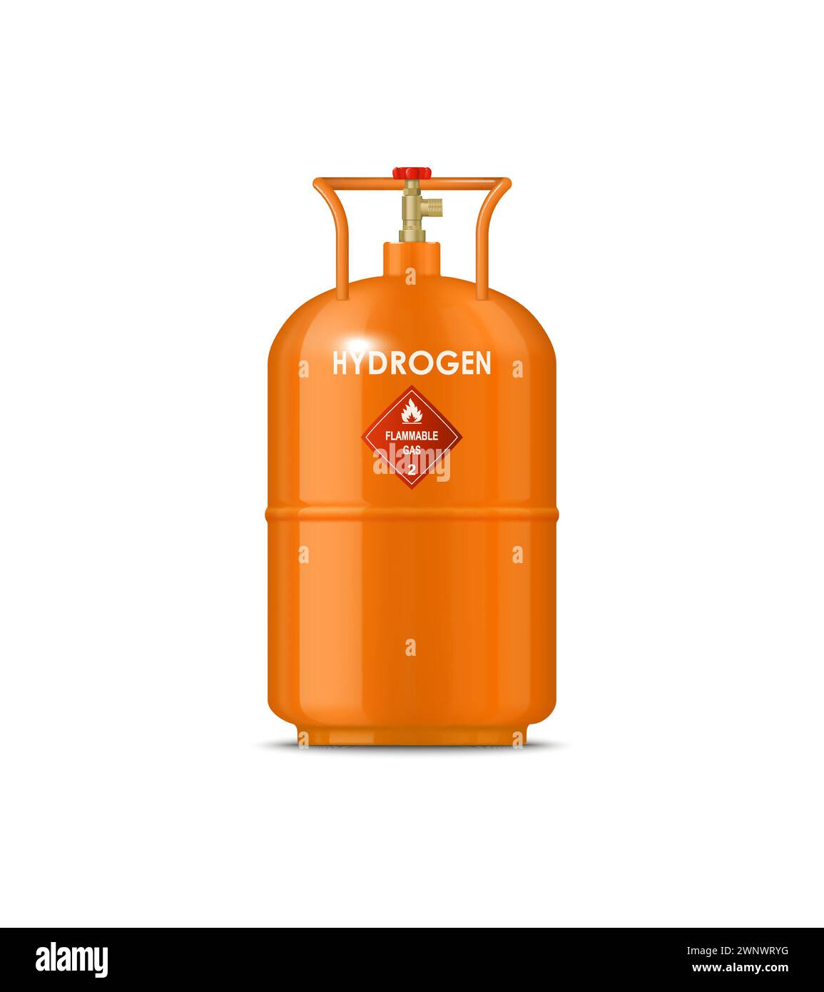Realistic hydrogen gas cylinder, compressed gas metal balloon. Isolated ...