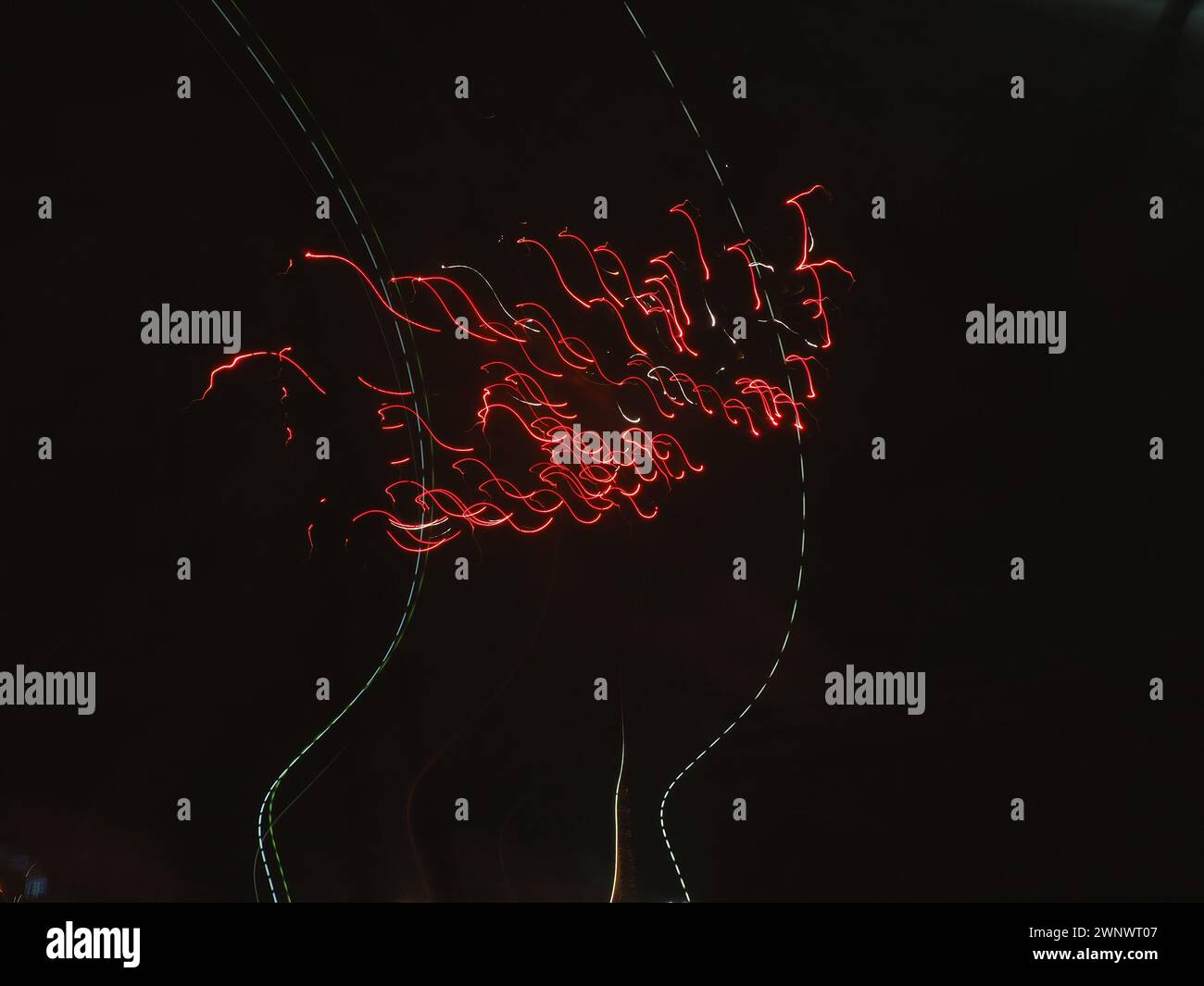 fireworks in the night sky. Colorful flashes of fire on a black ...