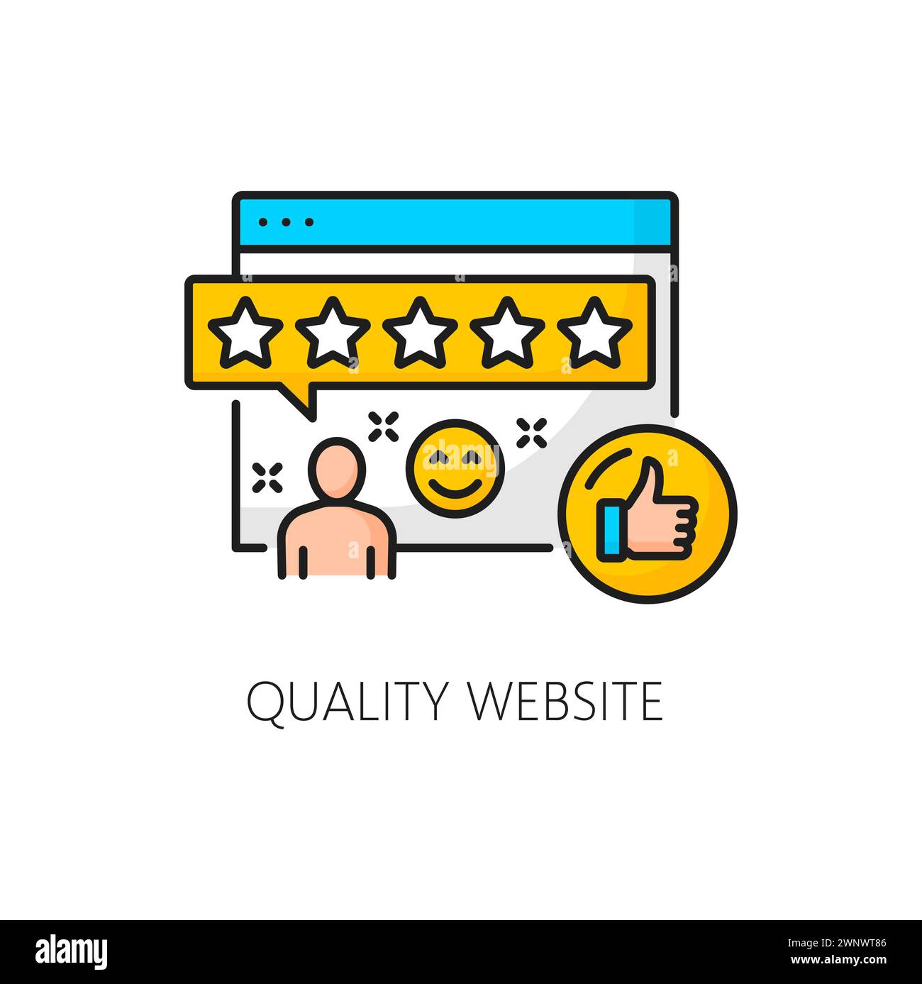 Quality website. Sem. Search engine marketing isolated vector thin line ...
