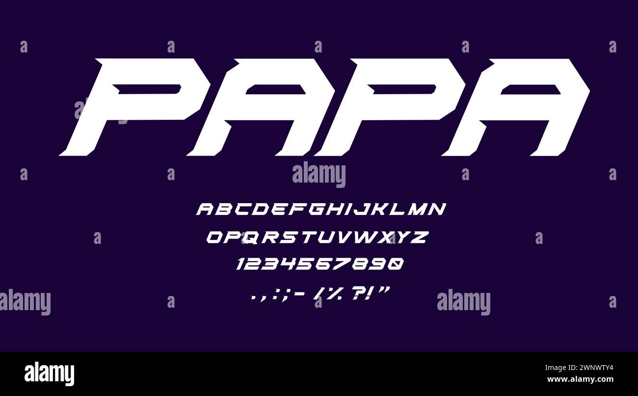 Modern sport font, car racing type, futuristic power bold typeface ...