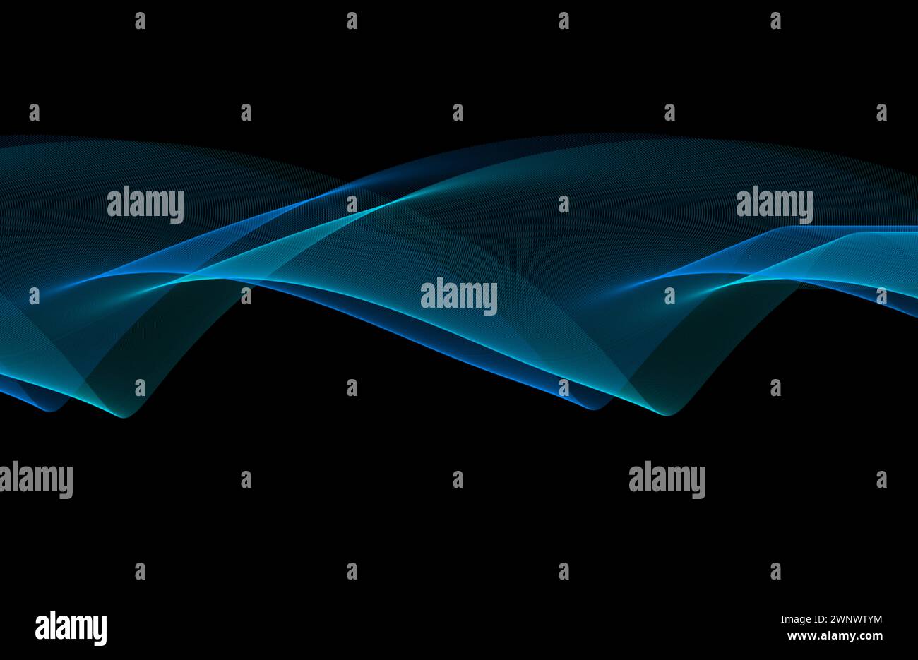 Wave with shadow. Abstract blue lines on a white background. Line art ...