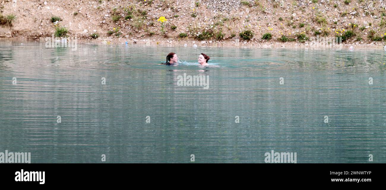 10/08/12 People swim in toxic 'Blue Lagoon' lake in Buxton, Derbyshire ...