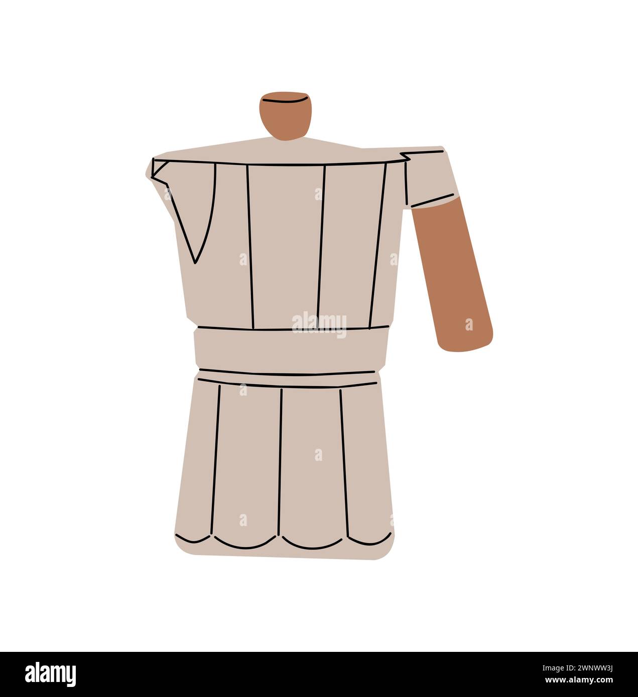 Italian coffee maker, moka pot vector isolated Stock Vector Image & Art ...