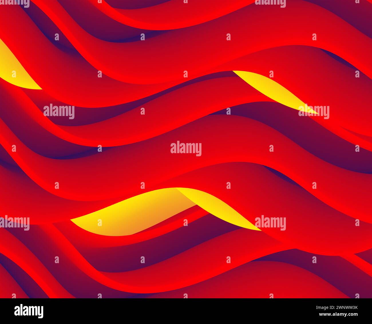 Wave with shadow. Abstract blue lines on a white background. Line art ...