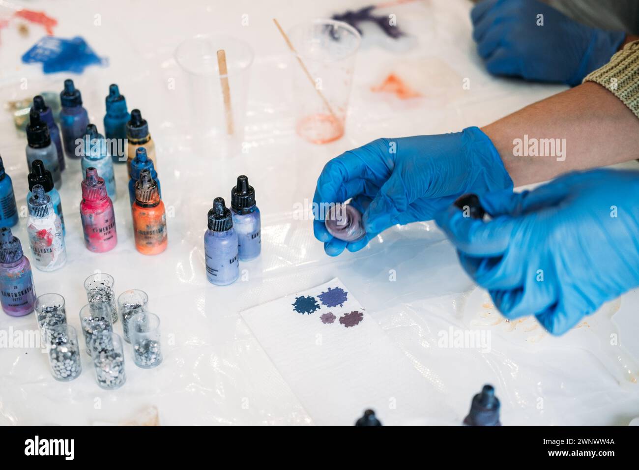 Epoxy Resin Crafting Process in Action Stock Photo - Alamy