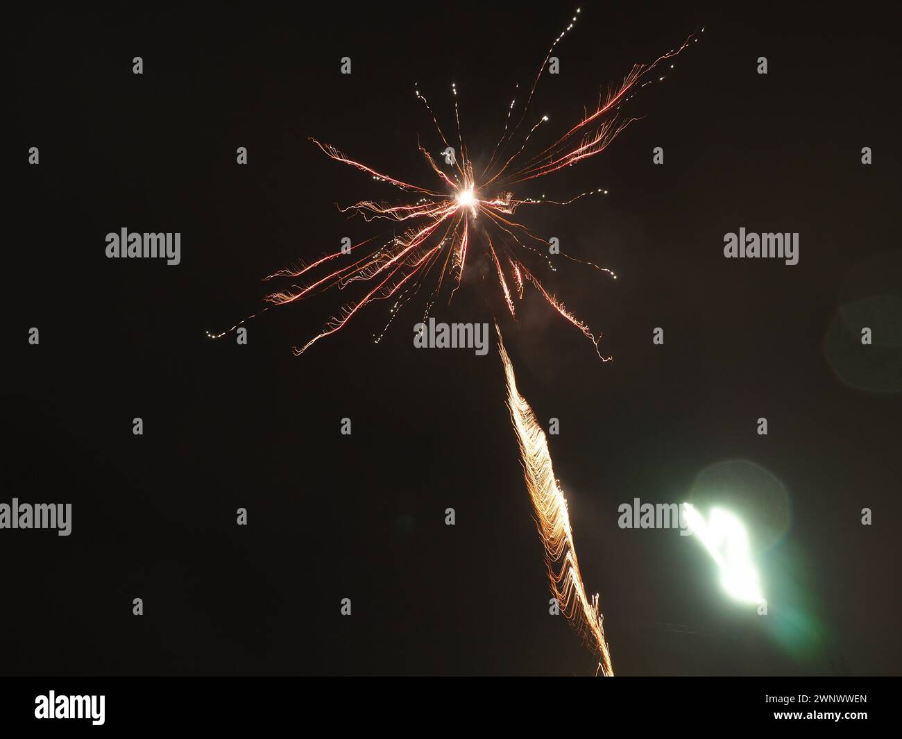 fireworks in the night sky. Colorful flashes of fire on a black ...