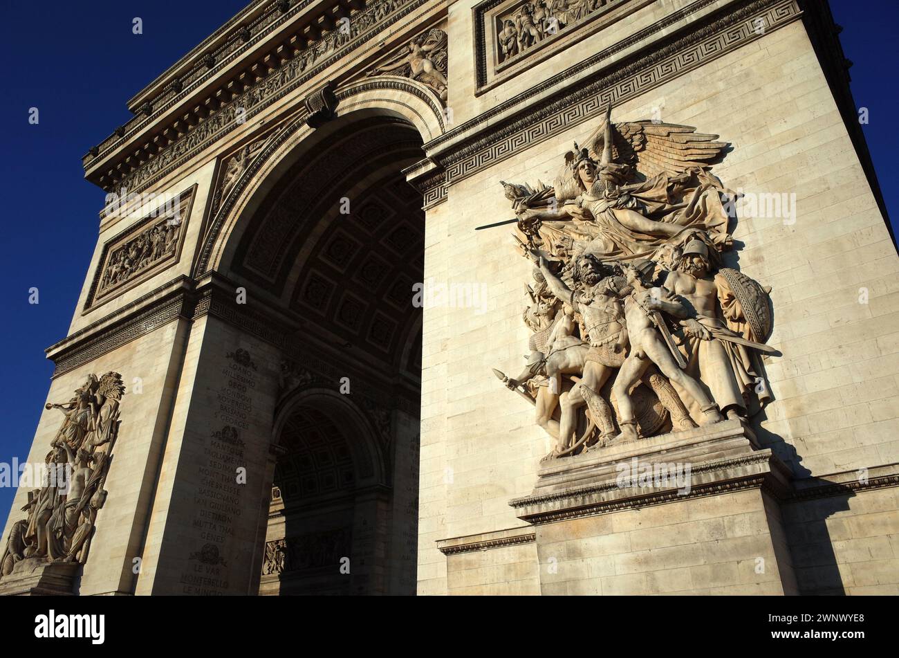 Detail of Arc de Triomphe de l'Etoile. Sculptural group of Triumphal ...