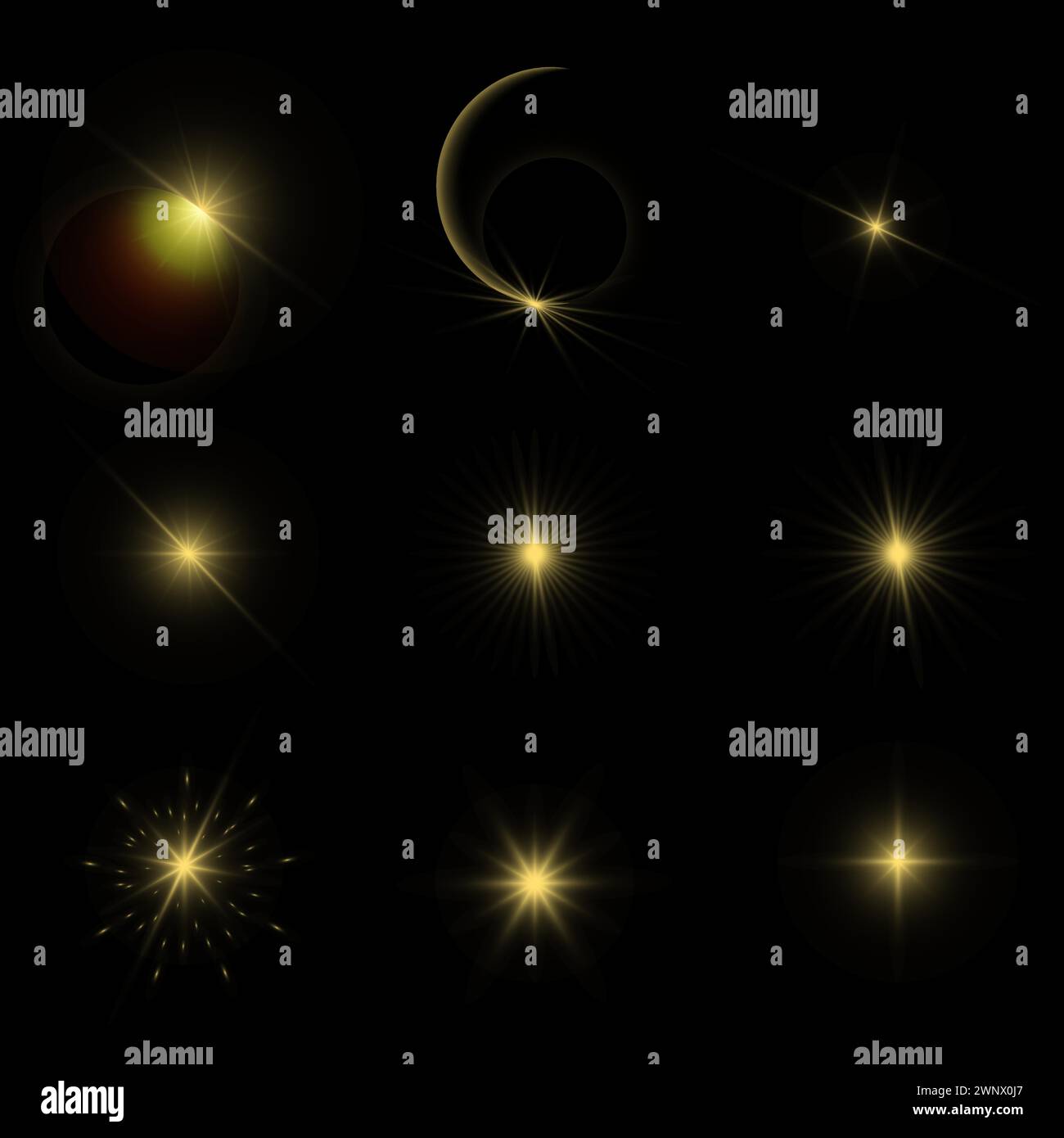 Shining star light rays glowing particles. Vector special effect on a ...