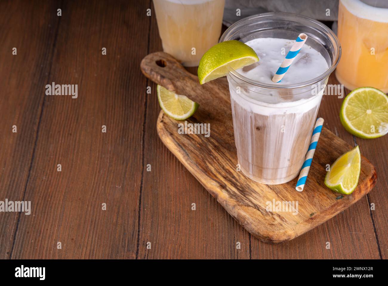 Dirty soda, soda and cream alcohol free mocktail. Iced sweet soda drink ...