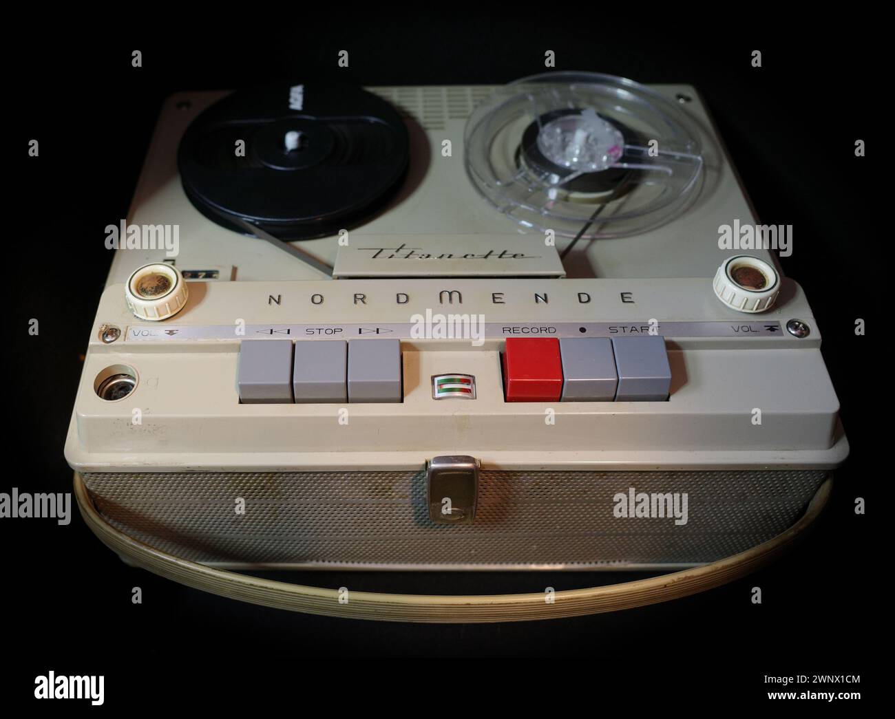 Itterbeck, Germany - Feb 7 2024 A old German taperecorder. It's a ...